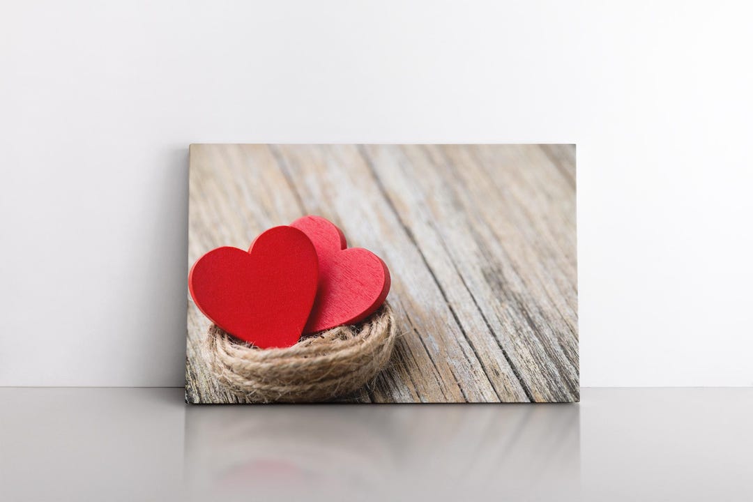 Love Valentines Day | Red Heart Canvas Wall Art | Romantic Home Decor ...