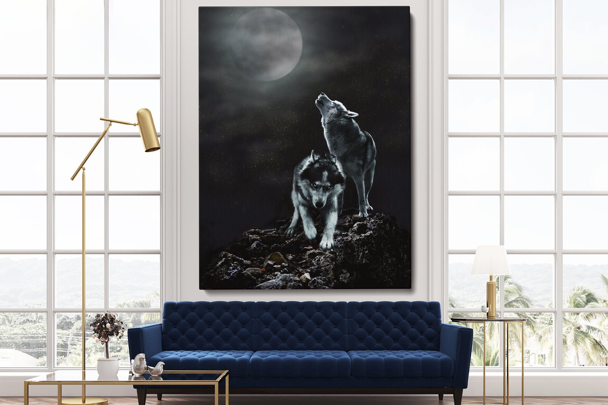 Wolf Pack Canvas Wall Art | Wolf Canvas Print | Texture Modern Canvas ...