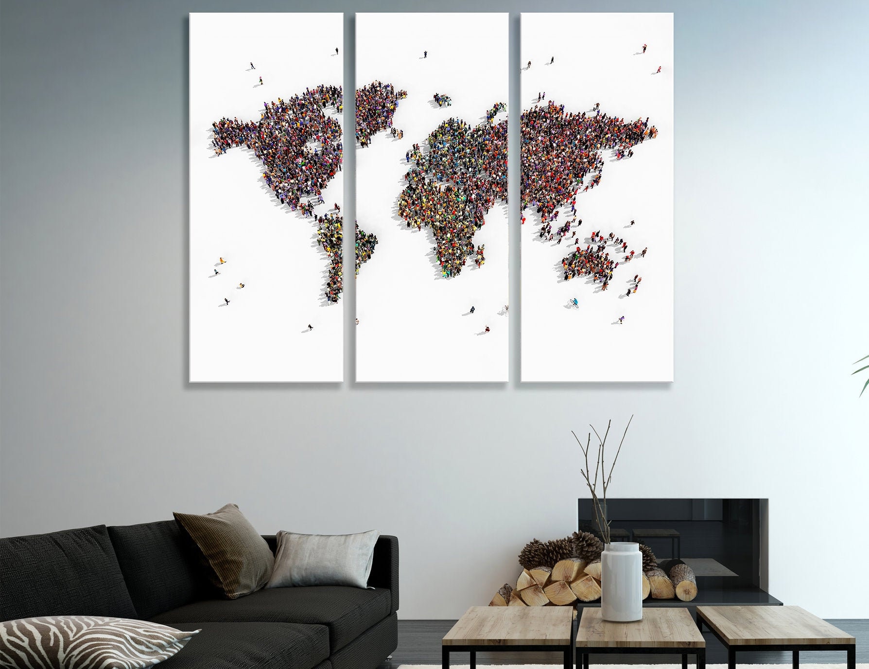 World Map Travel Map Large Living Room Decor Original | Etsy