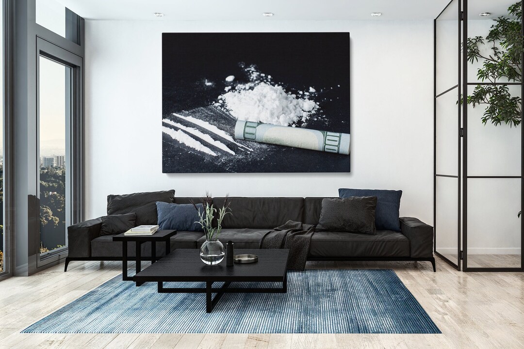 Cocaine Dollar Art Cocaine Drug Wall Print Large Living Room Decor ...