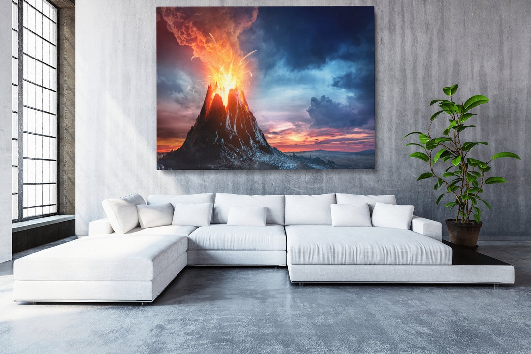 Nature Wall Art Nature Wall Decor Mountain Volcano Art Contemporary ...