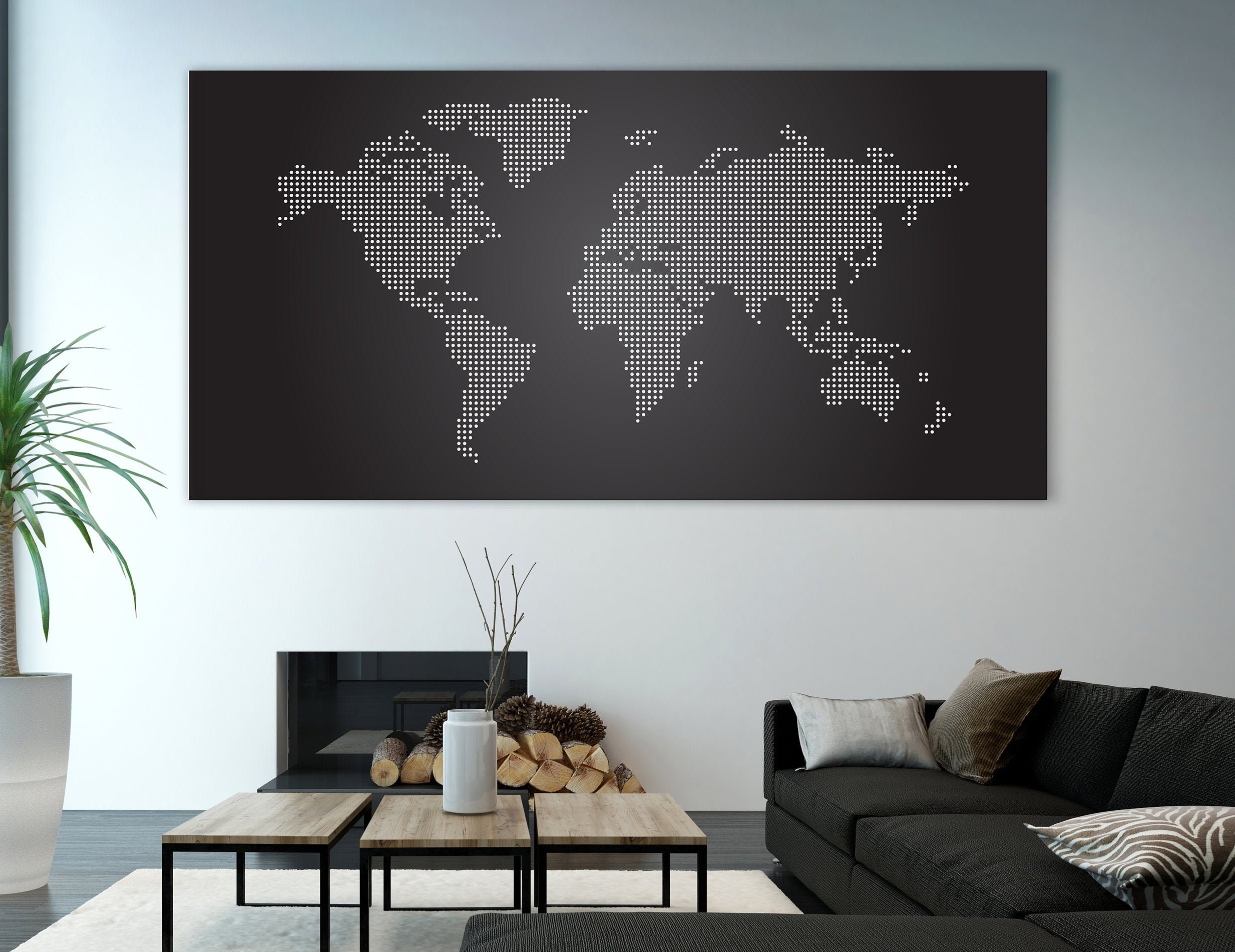 World Map Travel Map Large Living Room Decor Original | Etsy