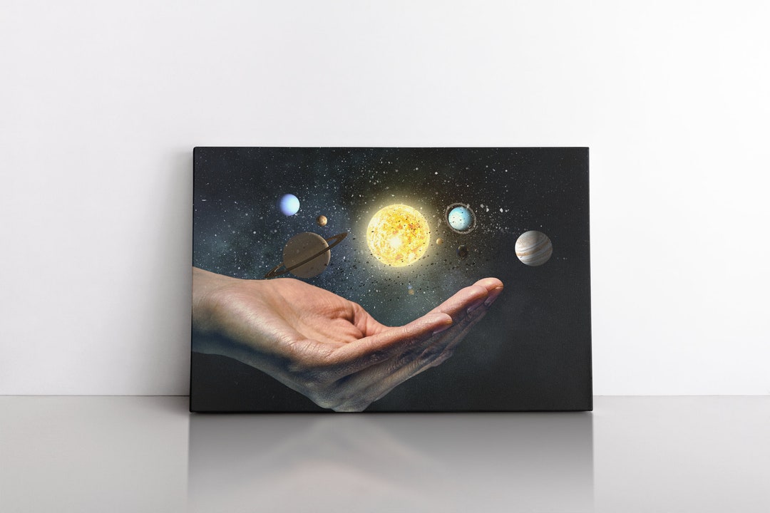 Hand Holding Planets | Solar System Outer Space Stars Night Sky Nature ...