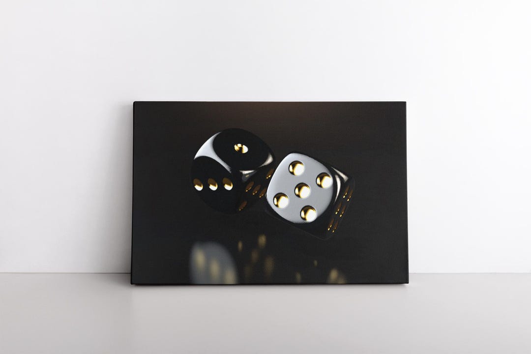 Roll the Dice Canvas Wall Art | Dice Canvas | Game Room Decor | Casino ...