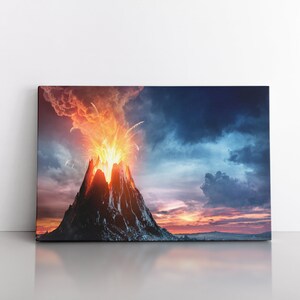 Nature Wall Art | Nature Wall Decor | Mountain Volcano Art ...