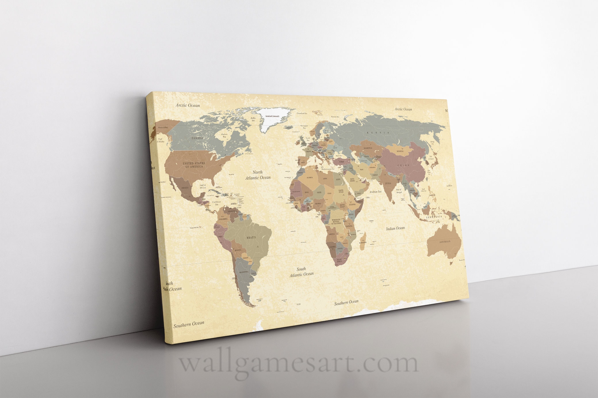 World Map Travel Map Large Living Room Decor Original | Etsy