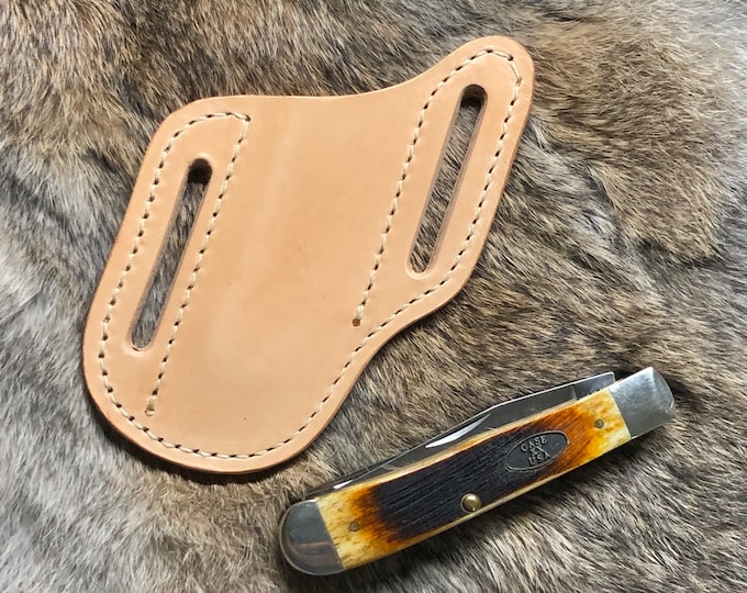 Genuine Leather Sheath for Trapper Style Pocket Knives Hand Made Hand ...