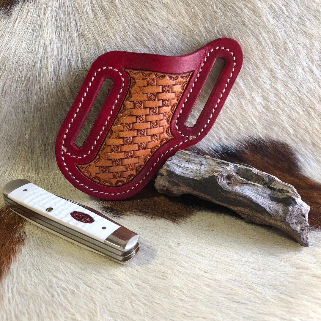 Leather Knife Sheath, Handmade Pancake Knife Sheath, Knife Holster ...