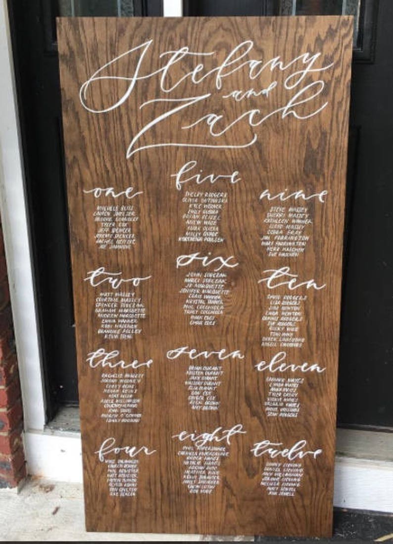 Hand Painted Custom Real Wood Seating Chart - Etsy