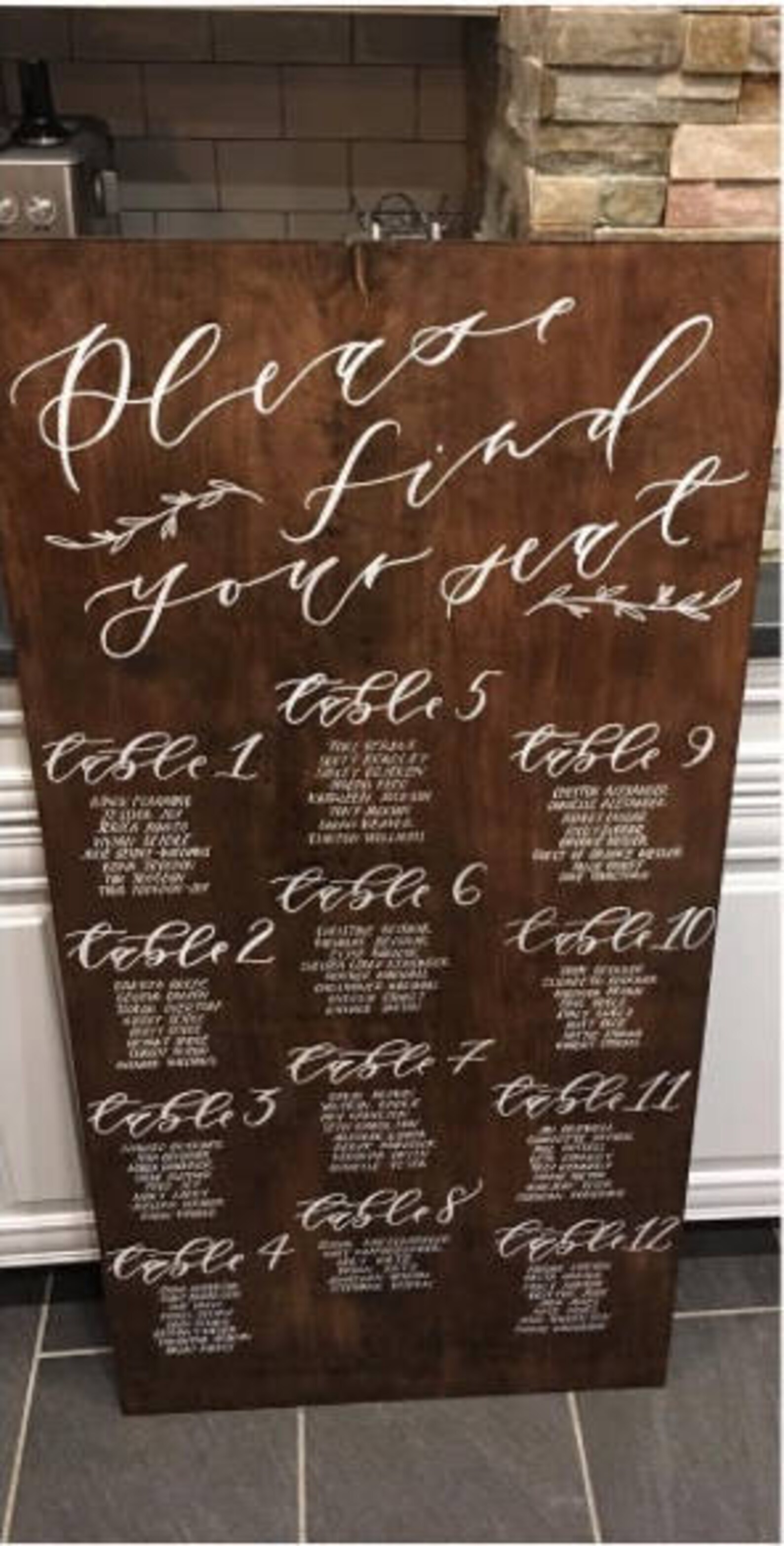 Hand Painted Custom Real Wood Seating Chart - Etsy