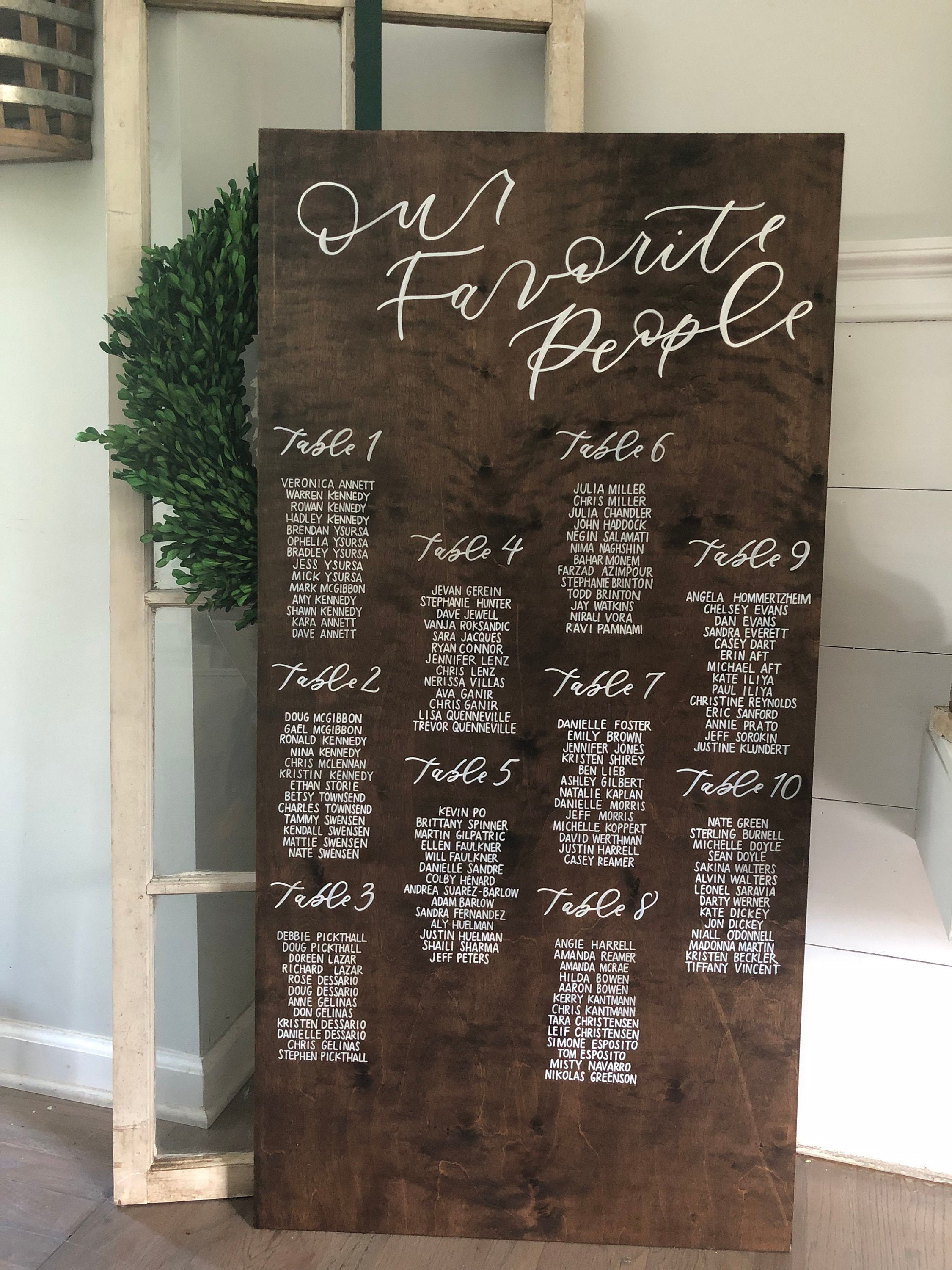Hand Painted Custom Real Wood Seating Chart - Etsy