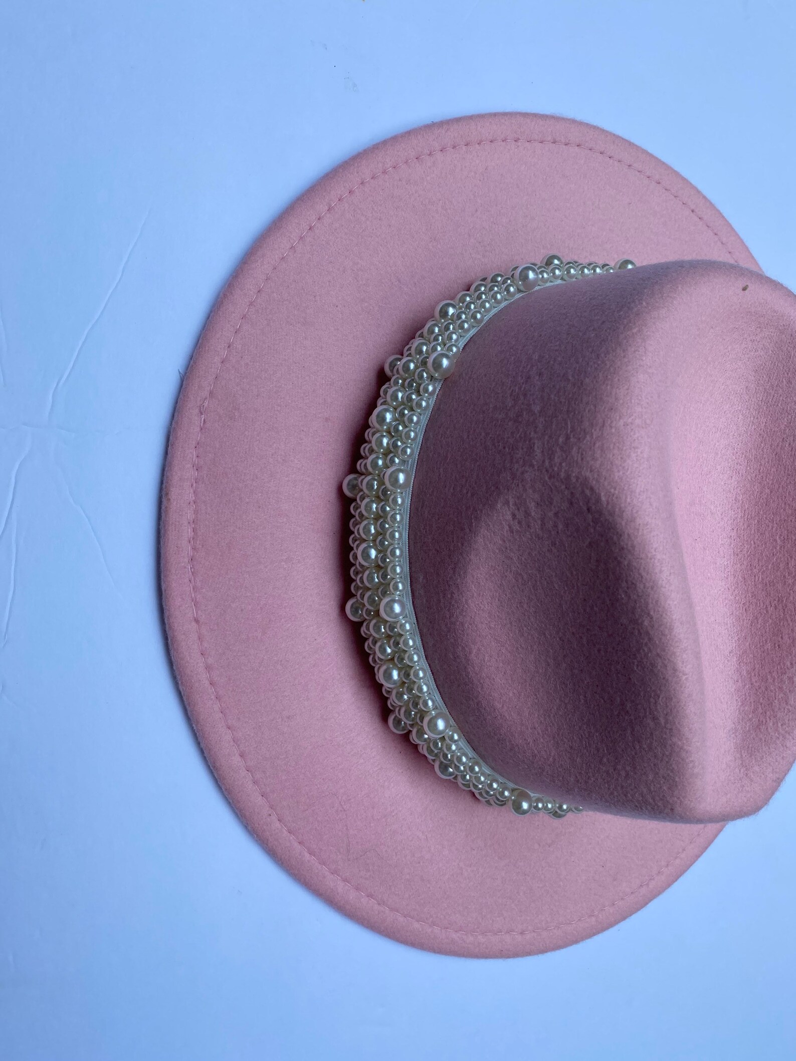 Pink Fedora With Pearl Band, Unisex Fedora, Sorority Gifts, - Etsy