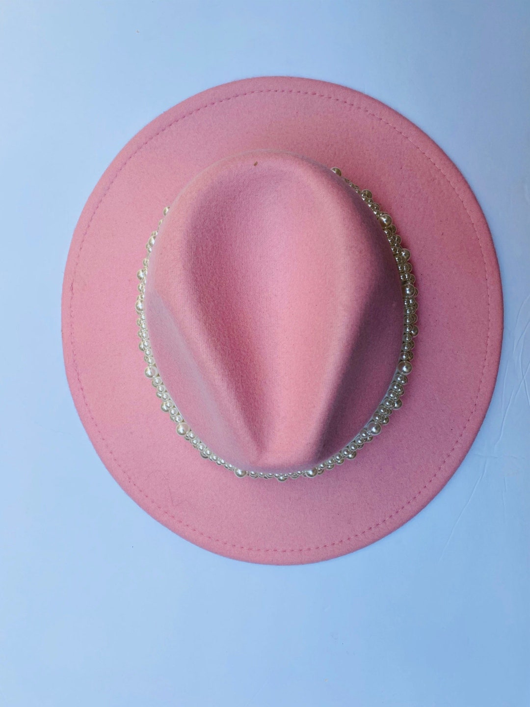 Pink Fedora With Pearl Band, Unisex Fedora, Sorority Gifts, - Etsy