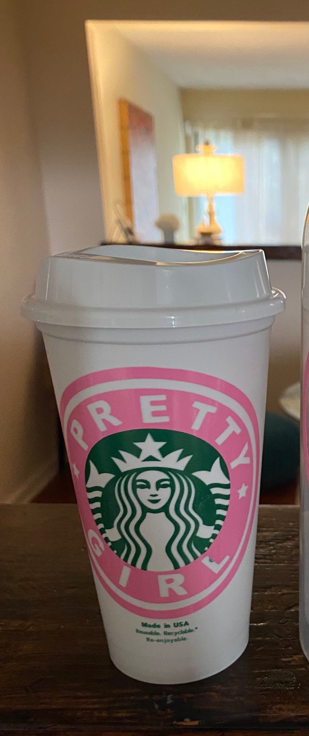 Pretty Girl Starbucks Reusable Coffee Cup - Sorority Gift - Etsy