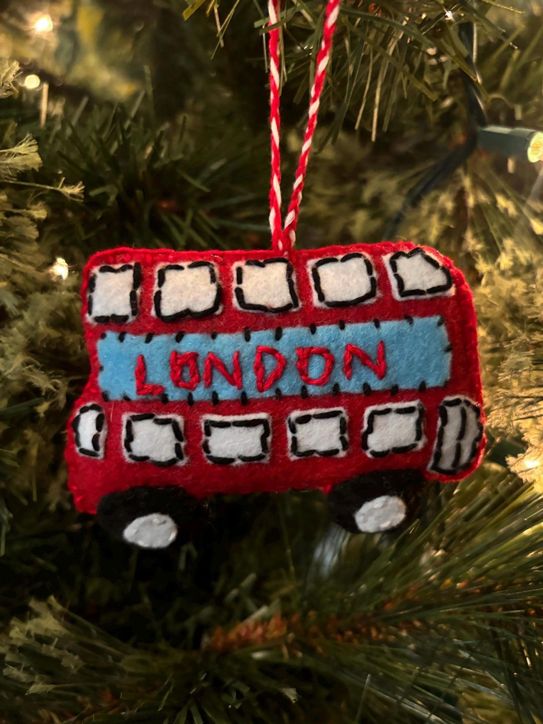 Double Decker Bus Handmade Felt Ornament - Etsy