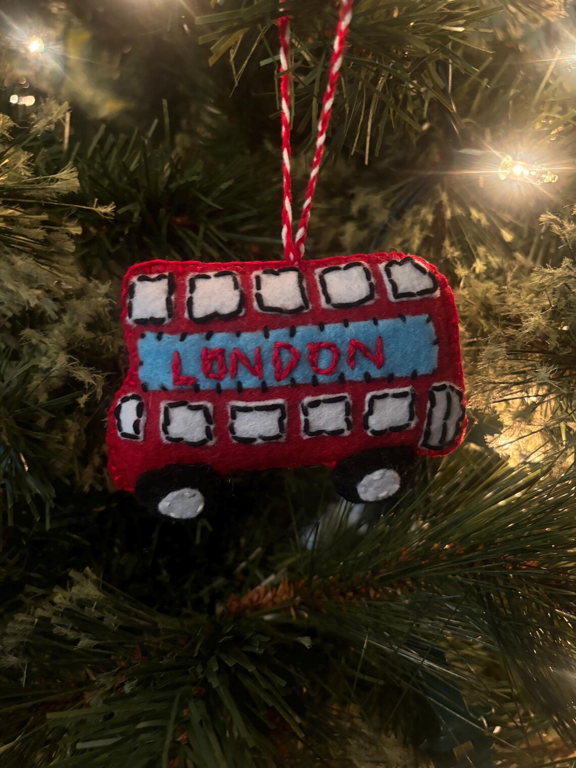 Double Decker Bus Handmade Felt Ornament - Etsy