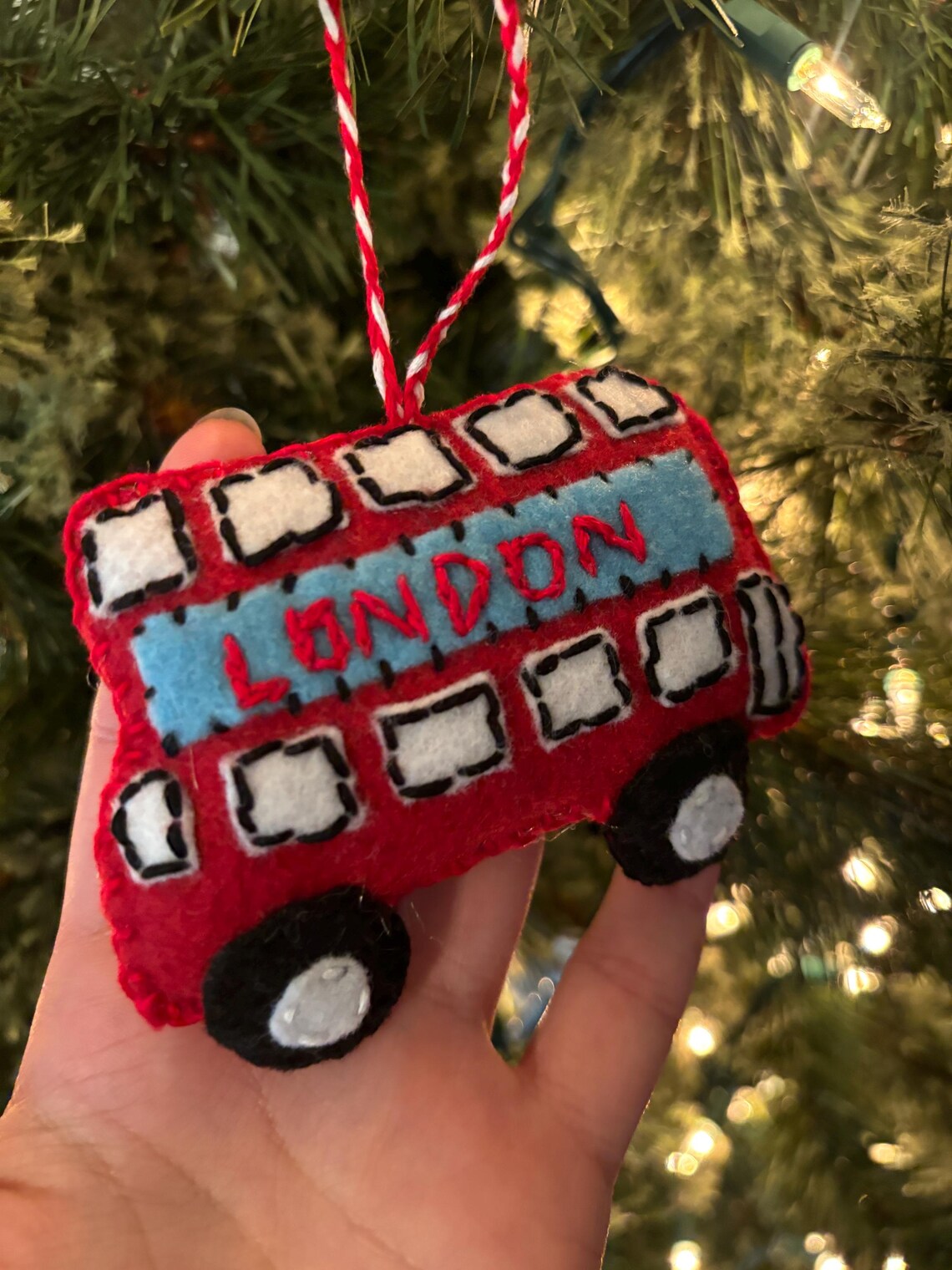 Double Decker Bus Handmade Felt Ornament - Etsy