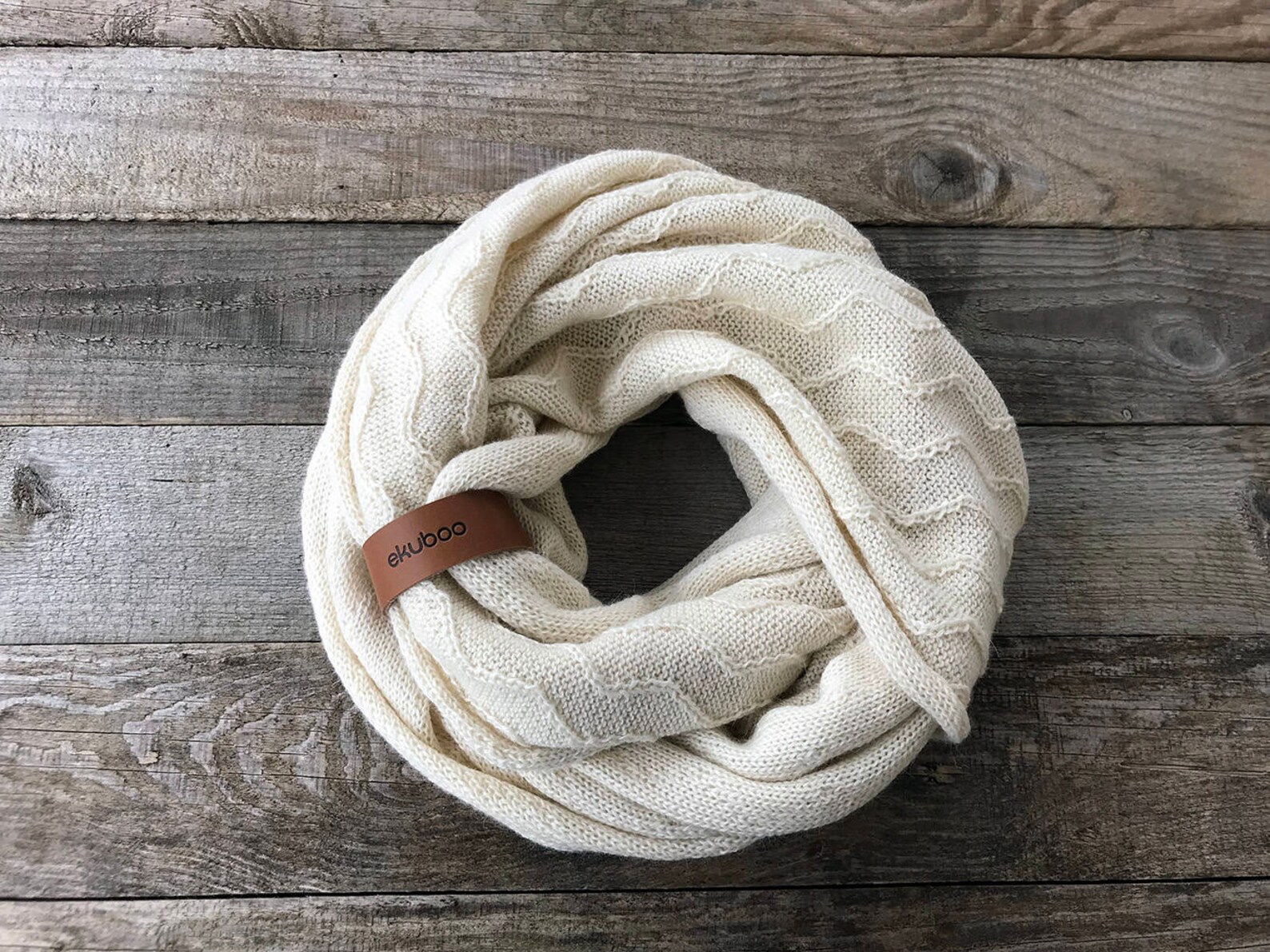 Gray Alpaca Wool Infinity Scarf Knit Textured Snood With | Etsy