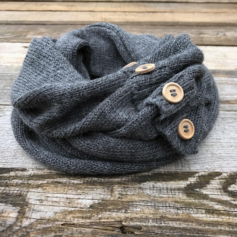 Scarf With Buttons - Etsy