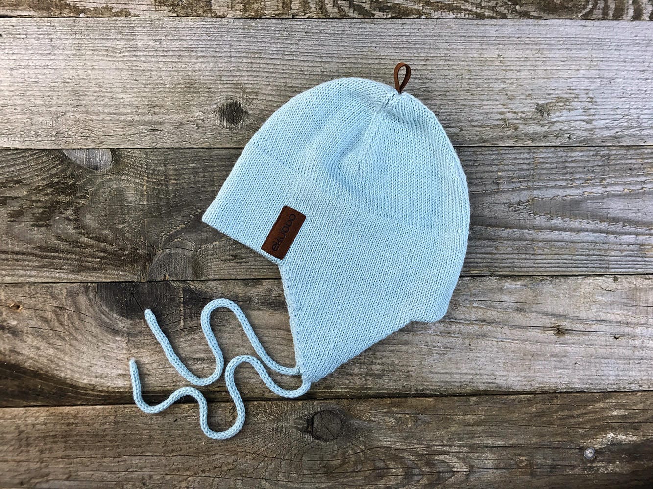 Blue Alpaca wool winter hat knit light blue kids unisex | Etsy