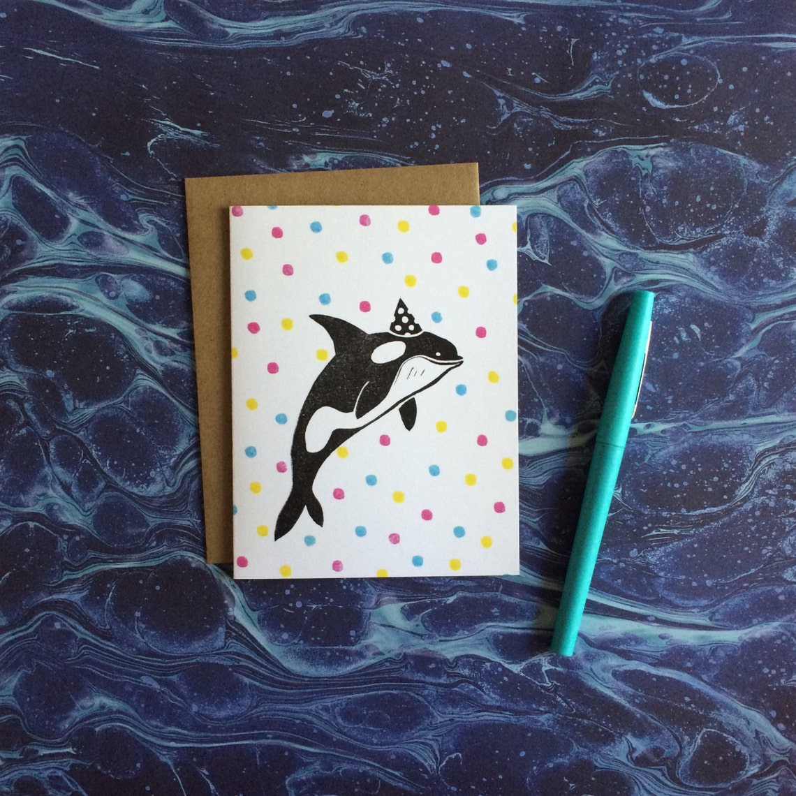 Orca Greeting Card Birthday Card Birthday Card for Kid | Etsy
