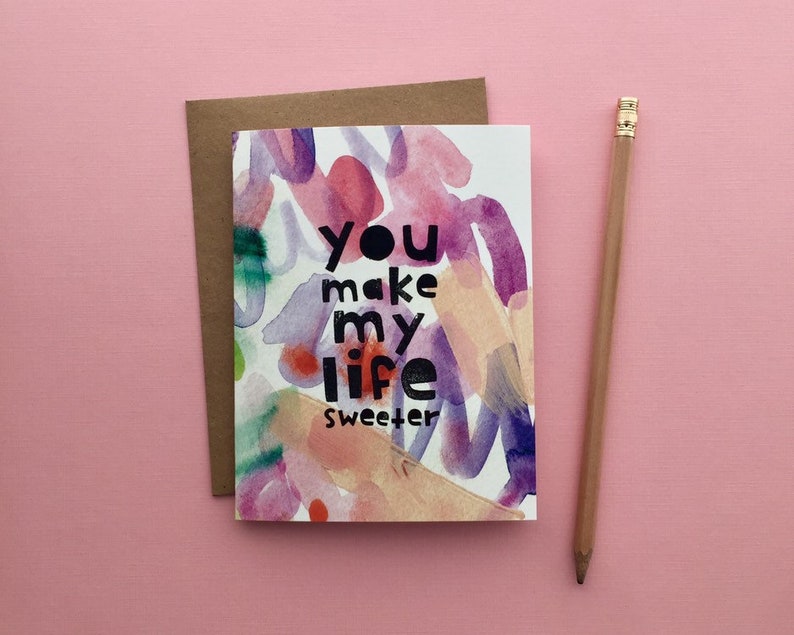 You Make My Life Sweeter Card, Love Card, Anniversary Card for Husband ...