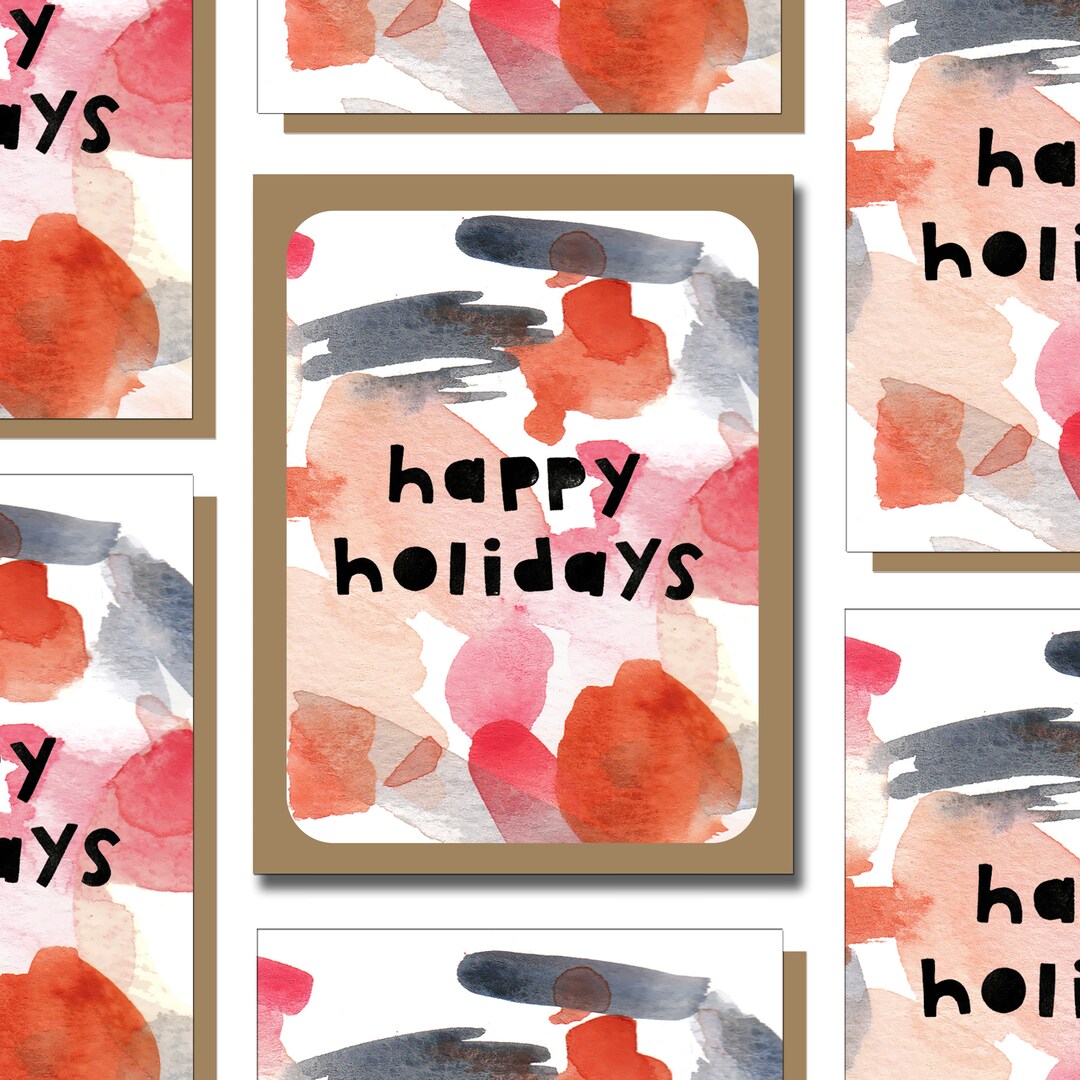 Happy Holidays Card Set, 8 Pack, Christmas Card Set, Christmas Card ...