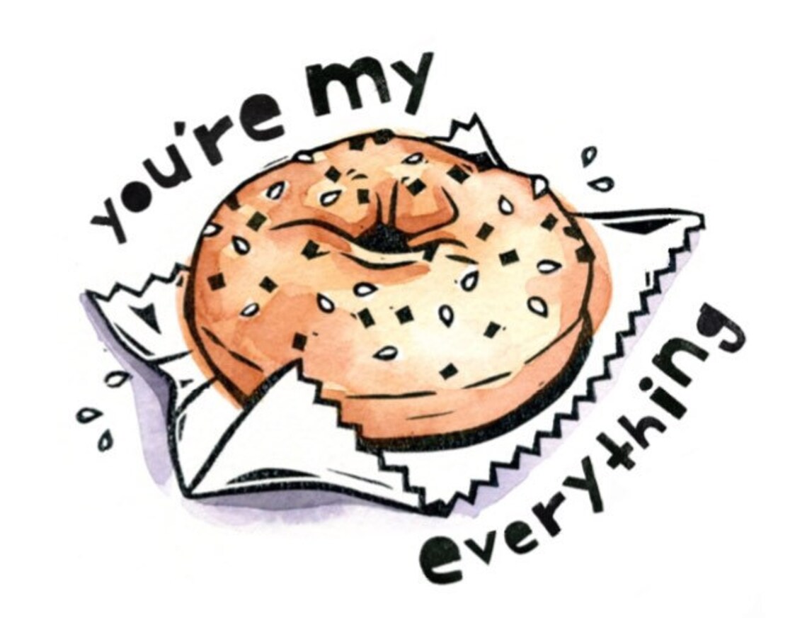 Everything Bagel Card Love Card Anniversary Card for - Etsy Canada