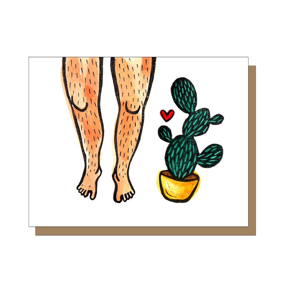 Prickly Love Greeting Card, Funny Greeting Card, Cactus Print ...