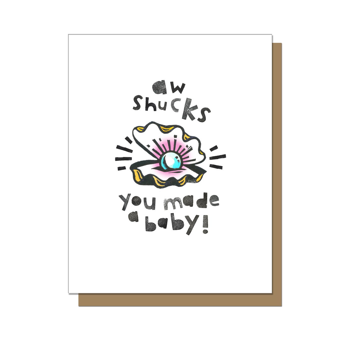 Aw Shucks Greeting Card, New Baby Card, Funny Baby Card, Welcome Baby ...