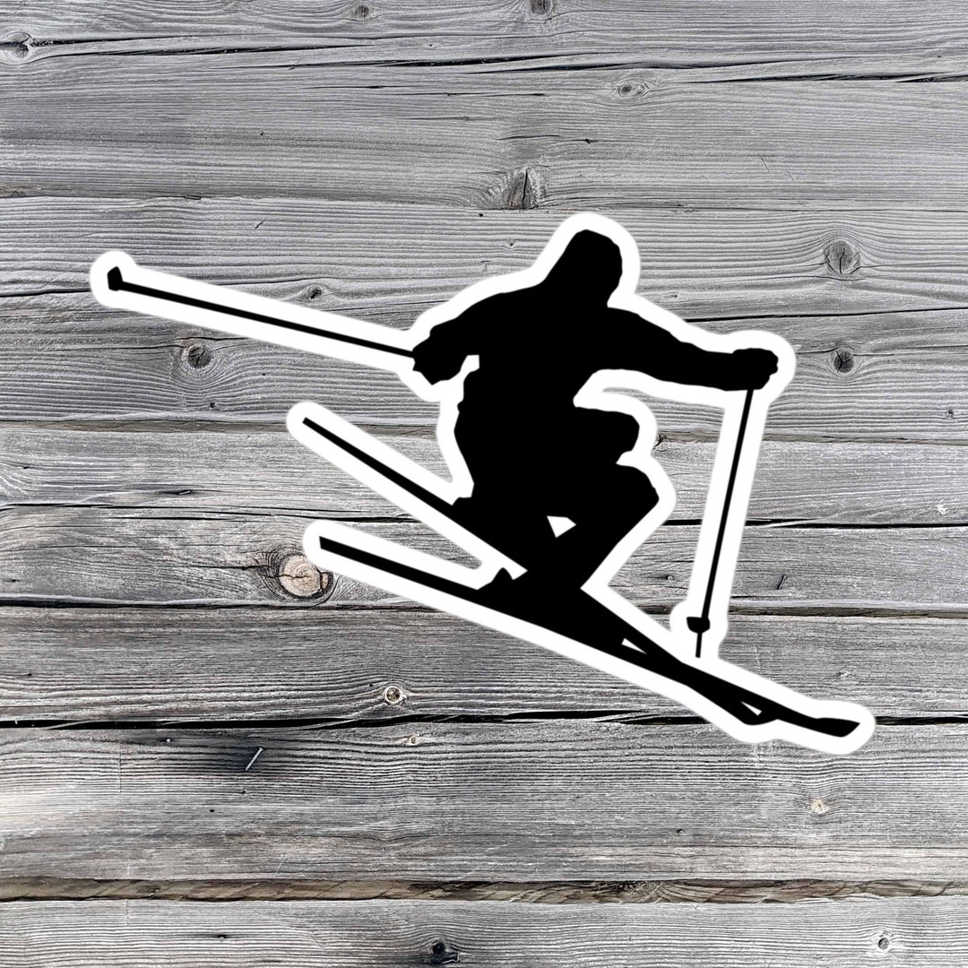 Skiing Sticker, Ski, Silhouette Logo - Etsy