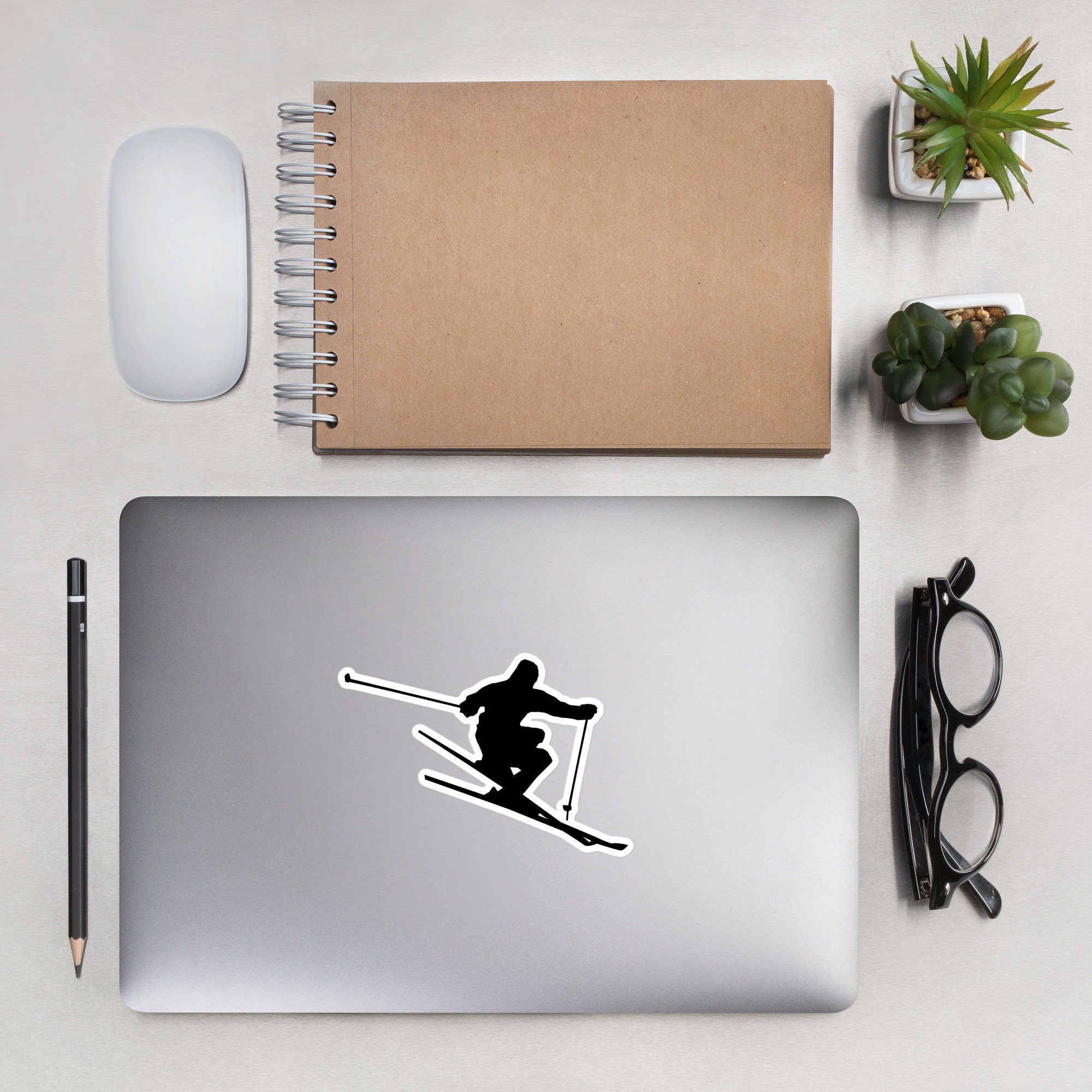 Skiing Sticker, Ski, Silhouette Logo - Etsy