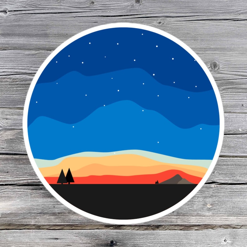 Night Sky Sticker, Stars, Horizon - Etsy