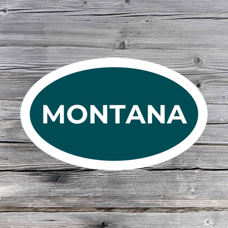 Montana Sticker, Mountains, Oval Logo - Etsy