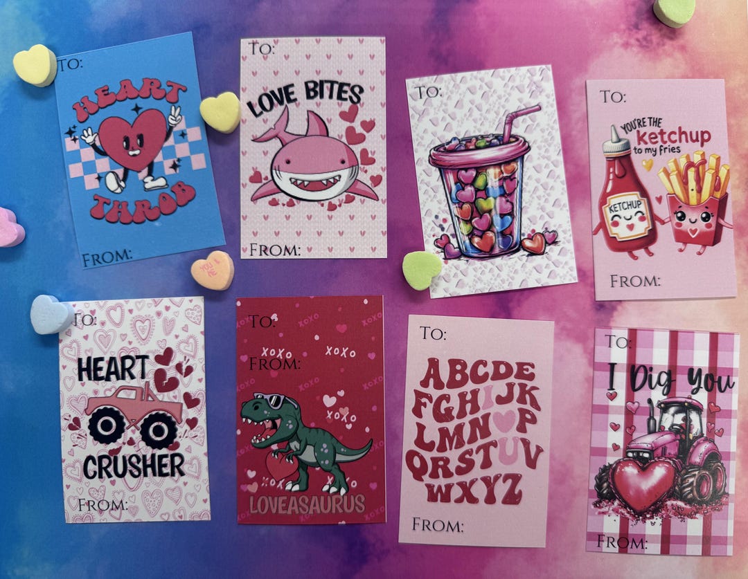 Cute Classroom Valentine's Day Cards for Kids Fun & Adorable Designs - Etsy