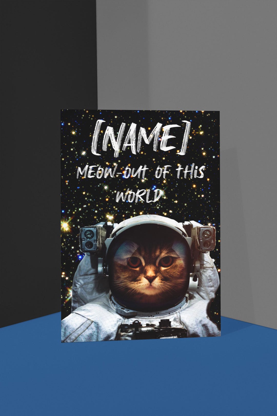 Meow-out of This World Birthday Invitation - Customizable Space Cat ...