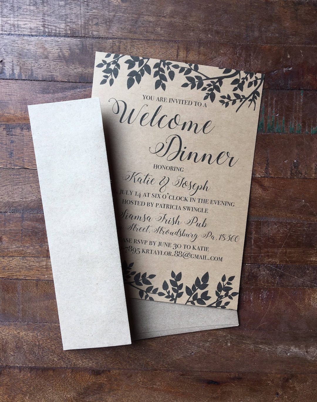 Printable "welcome Dinner" Invitation, Rehearsal Dinner, Bridal or Baby ...