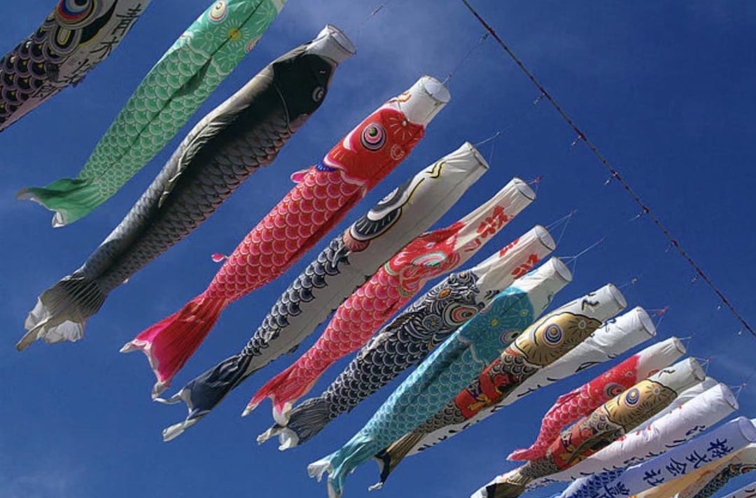 Vintage Japan Giant Koi Carp Kite 1950 Japanese Rural Craft Koinobori ...