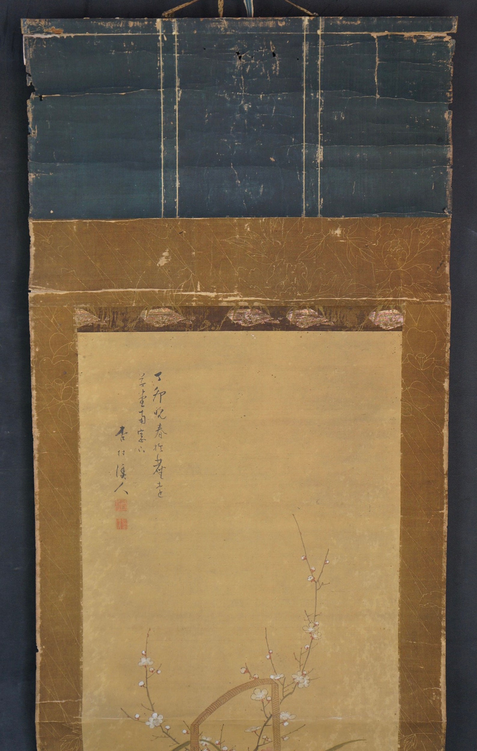 Japan Master Scroll Painting Floral Ikebana 1800s Edo Master Art Craft ...