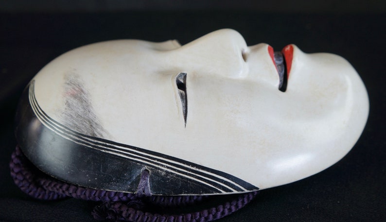 Fine Komote Japan Noh mask 1900 master art craft wood carving | Etsy