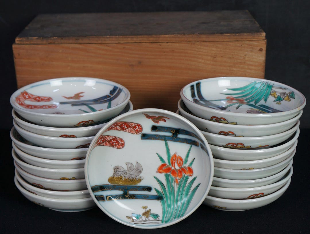 Antique Sushi Plates japan Imari Wood Kiln Art 1800 hand Made Craft - Etsy