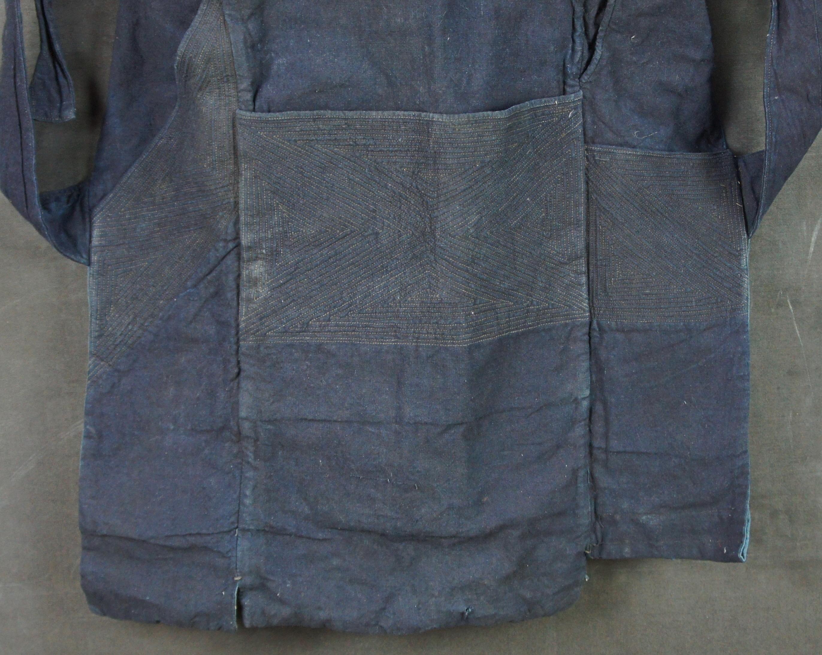 Antique Rural Japan Daiku Carpenter Worker Class Tool Apron 1800 blue ...