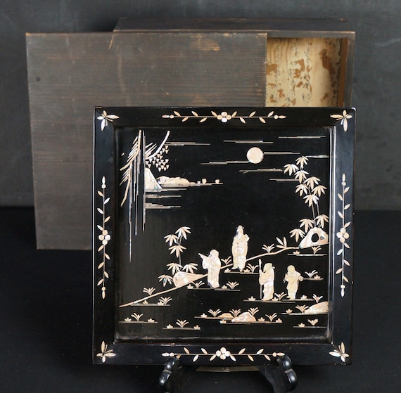 Japanese Inlay Wood Craft Enjoying The Color Of Trees Through