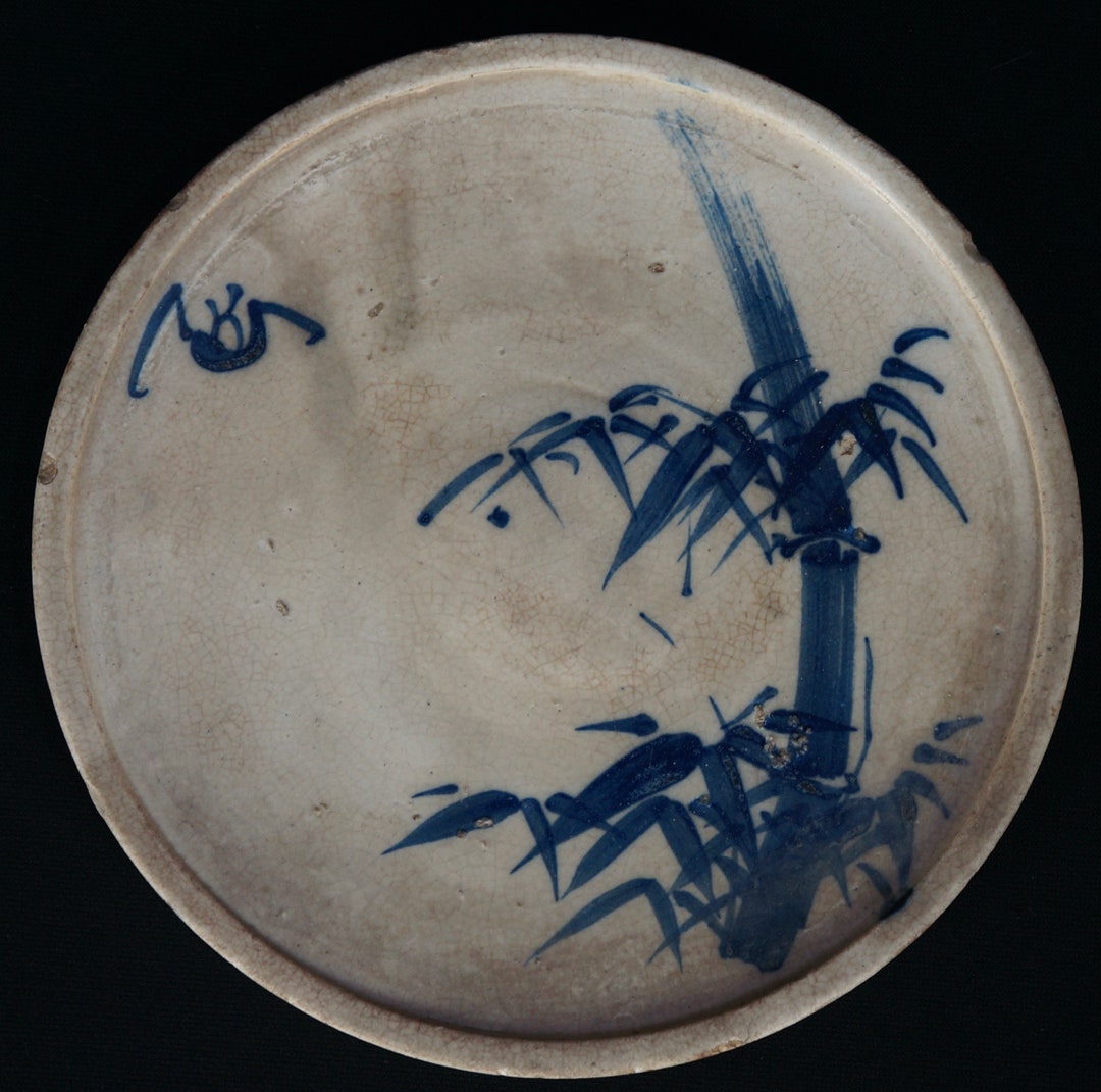 Japan Oribe Ceramic Lantern Plate Andon-zara 1880s Minimalist Kiln Art ...