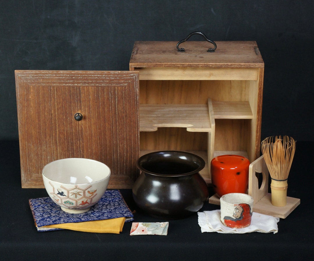 Vintage Cha-bako Japanese Tea Box Chawan 1960 kiln Hand Craft - Etsy