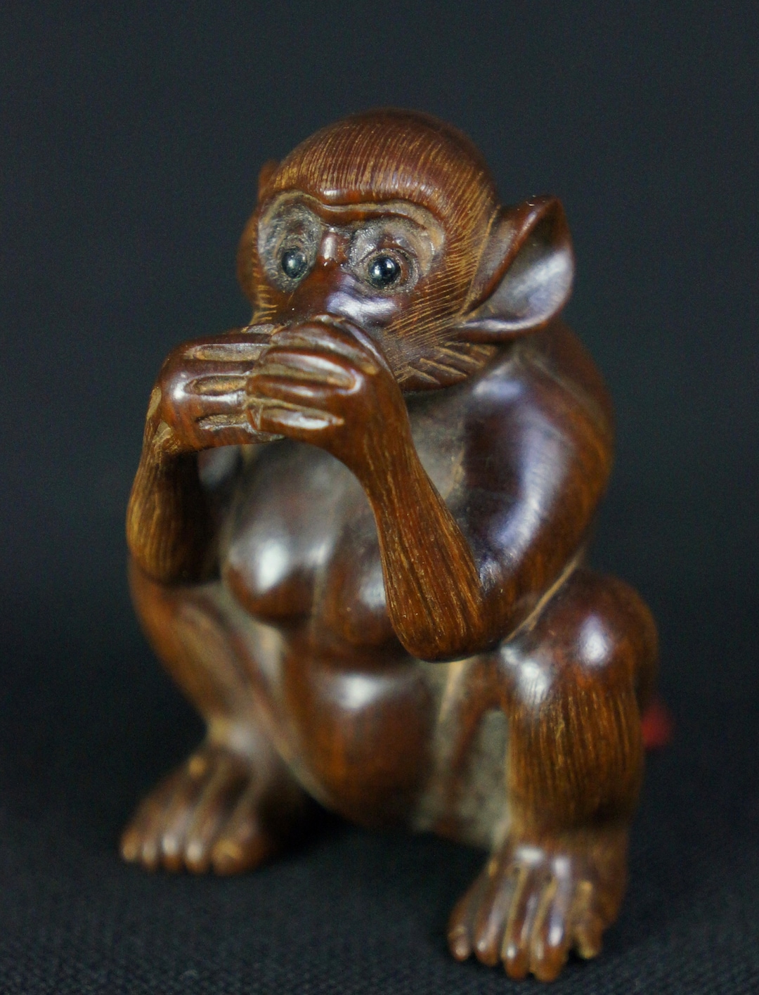 Japan Netsuke Wood Saru Monkey 1970 hand Craft - Etsy