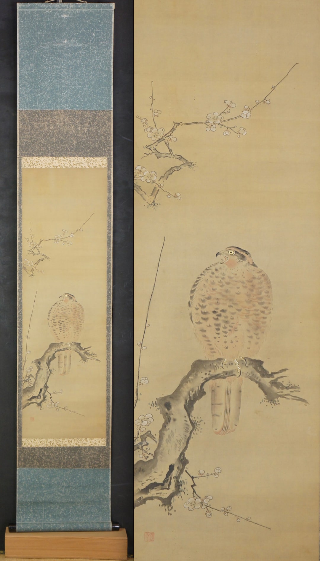 Antique Japan Falconry Painting Ume-taka 1700s Edo Fine Art - Etsy