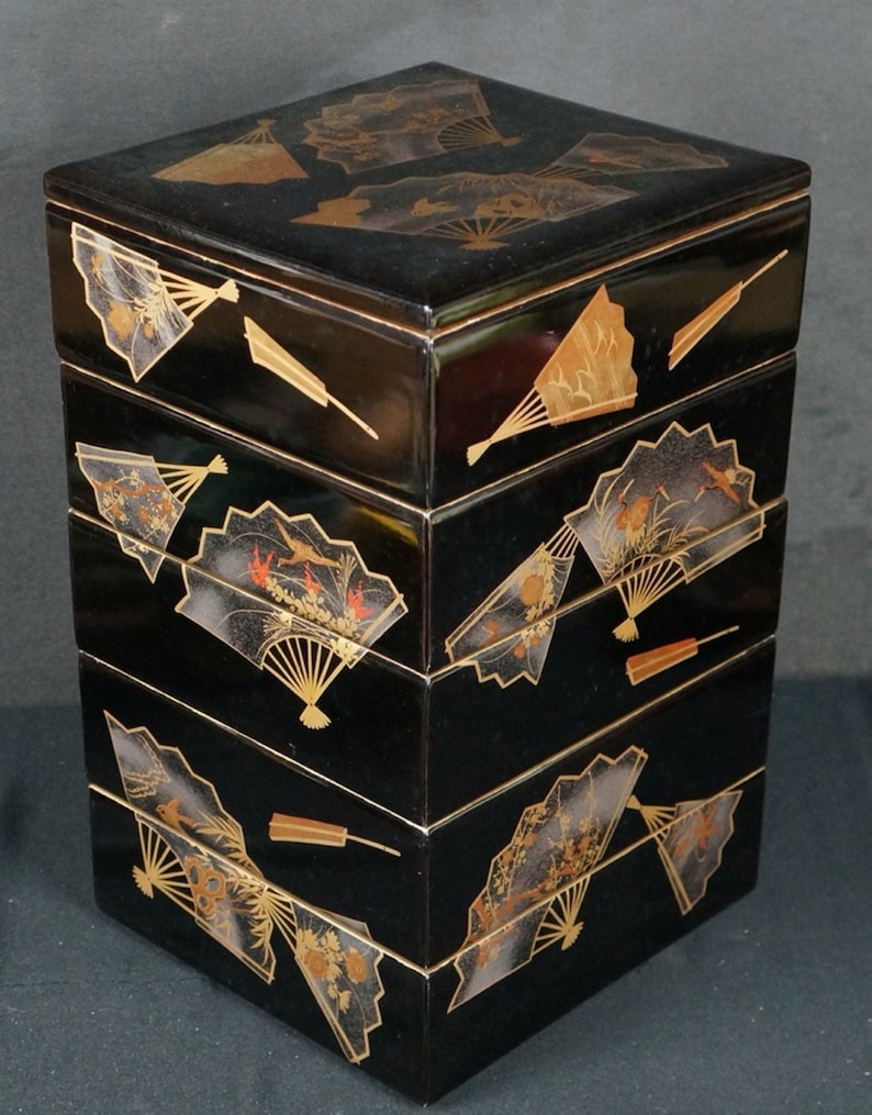 Japan Lacquered Wood Box Obento 1950s Japan Food Art Jyubako - Etsy