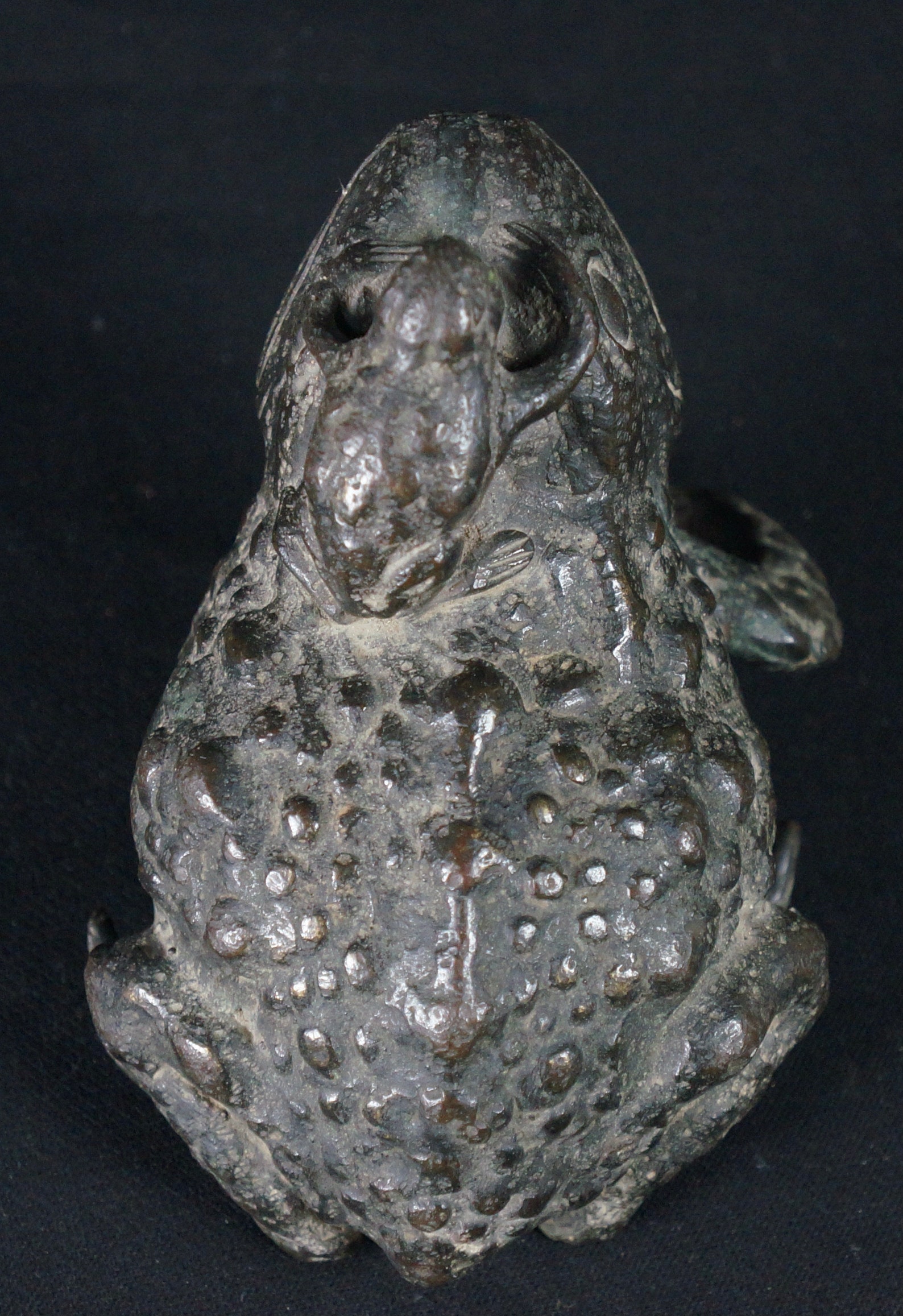 Antique Japan bronze Kaeru Toad Frog Sculpture 1700 lost Wax Edo Craft ...