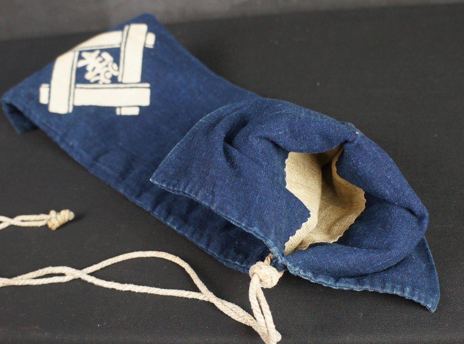 Antique Japan Blue dye Bukuro Bag Craft 1880 rural Workers Craft - Etsy